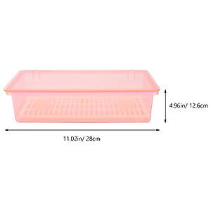 DOITOOL Flatware Tray with Lid and Drainer, Tableware Utensil and Cutlery Drawer Organizer with Lid Covered Silverware Tray to Keeps Your Cutlery Organized and Protected (Pink)
