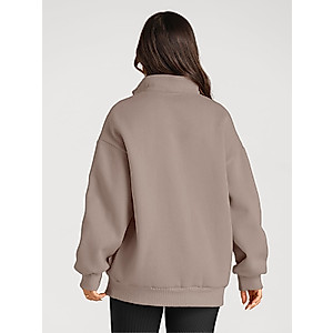 Trendy Queen Womens Oversized Half Zip Cropped Pullover Sweatshirts Fleece Jackets Quarter Zip Sweaters Hoodies Fall Clothes Outfits 2024