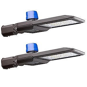 150W Parking Lot Lights 21000Lm (Eqv 600W HM/HPS) Daylight LED Parking Lot Lights with Photocell, ETL LED Pole Light IP65 Waterproof with SlipFitter Mount Energy Saving 1100KW*2/Y(5Hrs/Day)-2Pack
