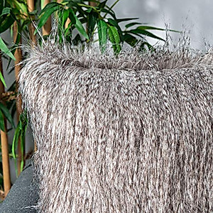 Safavieh Collection Faux Luke Peacock 20" Throw Pillow, Grey