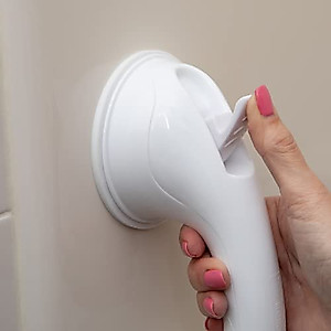 Safe-er-Grip Safe-er-Grip Changing Lifestyles Suction Cup Grab Bars for Bathtubs & Showers; Safety Bathroom Assist Handle, White, 12 inches