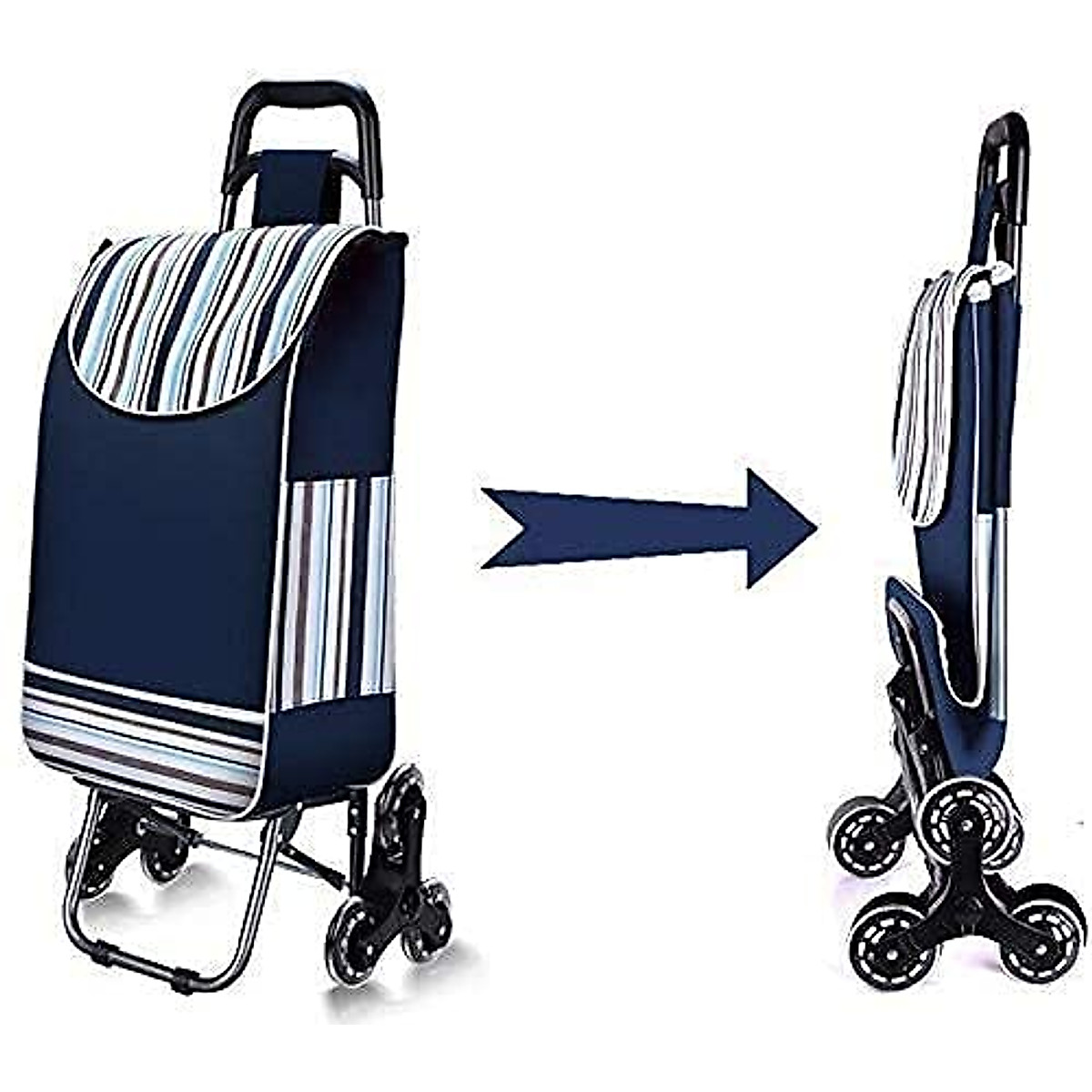 Shopping Trolley on Wheels Multi Function Shopping Cart Folding Trolley Portable with Triangular Wheel Climbing Stairs Walking Enthusiast with 70Kg Weight Storage Hand Trucks,Red ,Shopping Troll