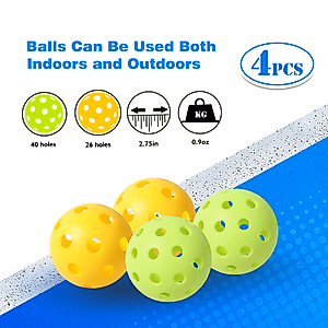 GSE Pickleball Paddles Set with Lightweight Pickleball Rackets & Indoor/Outdoor Pickle-Balls & Mesh Carrying Bag for Adults, Kids, Gifts for Men Women(2 Paddles / 4 Balls)