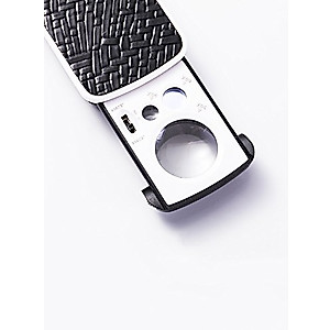 Snowmanna-30X/60X/90X LED Lighted Slide Out Pocket Magnifying Glass High Magnification with LED and UV Lights Portable Loupe Magnifier Loop Currency Detecting Jewelry Magnifier (Black)