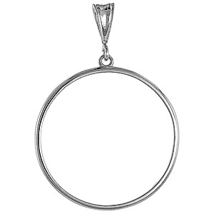 Sterling Silver Mexican 1 Peso Bezel 34 mm Coins Prong Back Round Edge Coin NOT Included