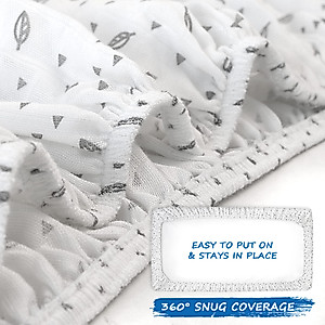 Muslin Bassinet Sheets for Baby Girl Boy, Boho Baby Bassinet Sheets Fitted for Oval Hourglass Rectangular Bassinet Mattress Pad(32"x16"), Soft Breathable Rayon Made Form Bamboo, 2 Pack