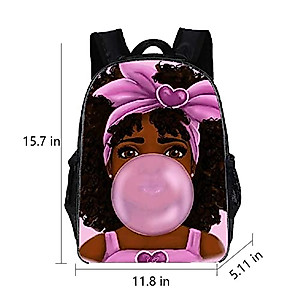 Alyfyto African Girls Backpack Cartoon is Cute, Lightweight, Breathable, Wear-Resistant, S-Shaped Thickened Shoulder
