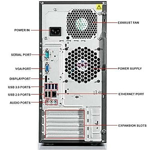Lenovo ThinkCentre M92P High Performance Business Desktop Tower Computer, Intel Core i5-3470 up to 3.6GHz, 16GB DDR3, 2TB HDD, DVD, VGA, WIFI, USB 3.0, Windows 10 Professional (Renewed)