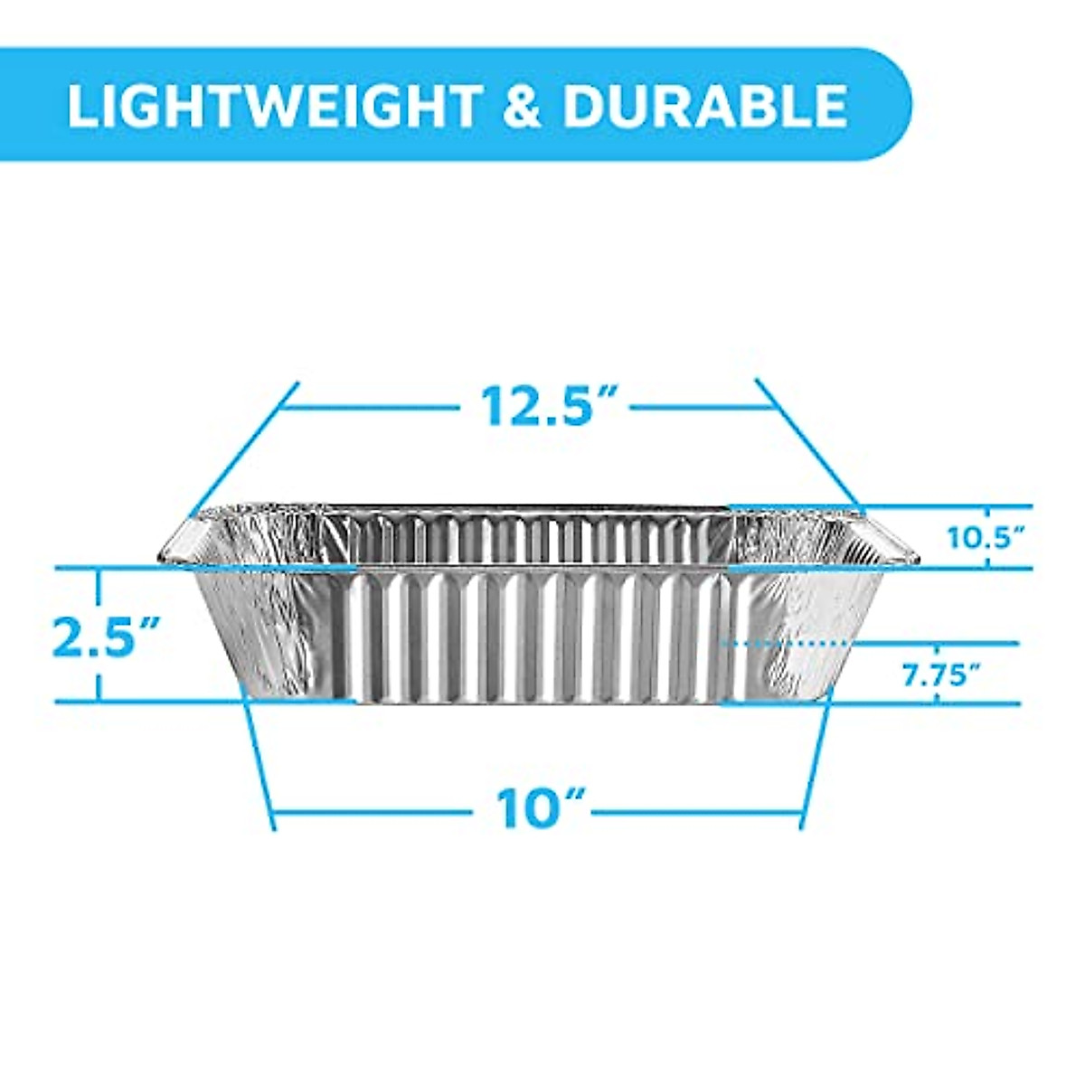 MontoPack Aluminum Foil Pans Half Size Roasting Chafing Pan | Bulk 10 Pack of 9x13 Tins for Cooking, Baking & Catering | Heavy Duty Disposable Cookware Steam Table Trays for Buffet & Food Prepping