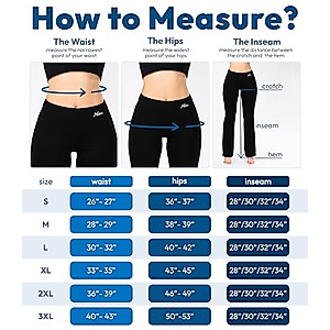 Nirlon Women's Bootcut Yoga Pants - Flare Leggings Yoga Pants Women Soft & Breathable Womens Yoga Pants Flared Leggings Regular & Plus Size Yoga Pants for Women Wide Leg (3XL 28" Inseam, Black)