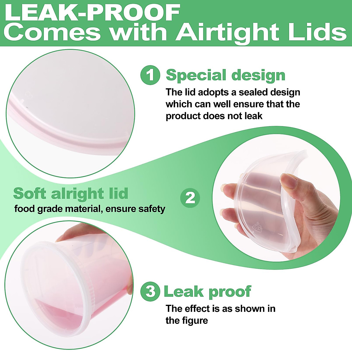 Loppdece 44 Sets Deli Containers with Lids,Plastic Deli Food Containers,Stackable Food Storage Soup Containers with Airtight Lids for Meal Prep Takeout,Freezer&Dishwasher Safe,BPA-Free (8oz,16oz,32oz)