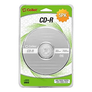 Cellet CD-R 700MB 80 Minute 52X Recordable Blank Disc - (5 Pieces Pack)