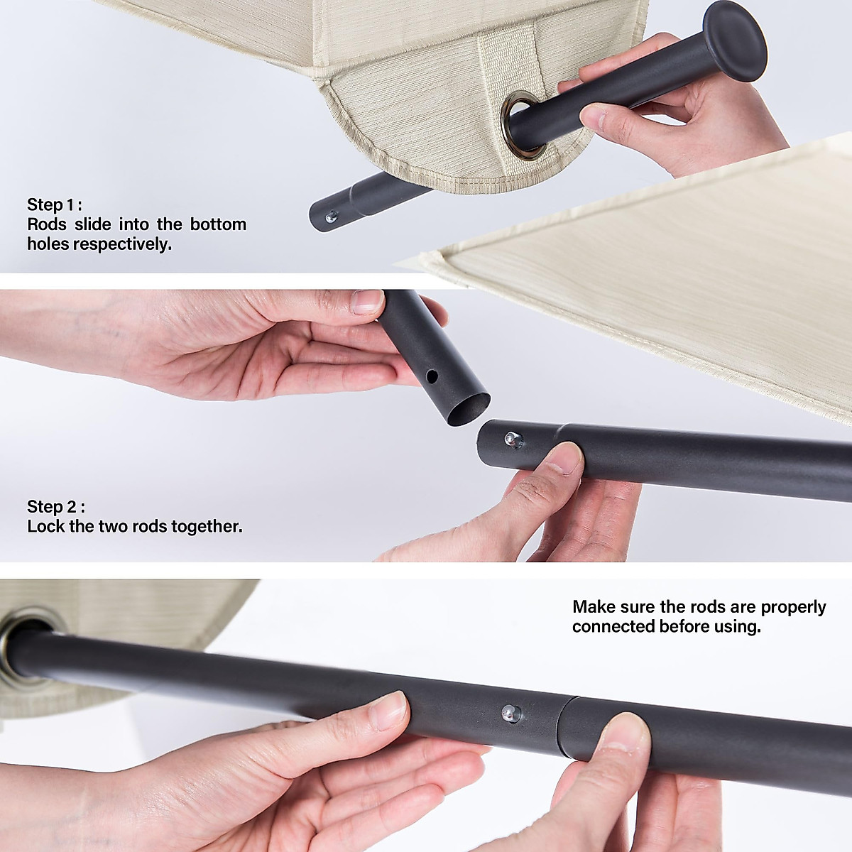 StorageWorks Hanging Closet Organizer with Garment Rod, 4 Section Closet Hanging Shelves, Hanging Clothes Cube Organizer, Mixing of Brown & Beige, 12 ¼" D x 24 ½" W x 28" H