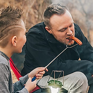 MalloMe Marshmallow Roasting Sticks 45 Inch 4 Pack Smores Kit - Marshmallows Smores Sticks for Fire Pit Long - Camping Campfire Accessories S'mores Gift Set - Smore Hot Dog Roaster Marshmello Skewers