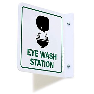 SmartSign "Eye Wash Station" Projecting Sign | 6" x 6" Acrylic
