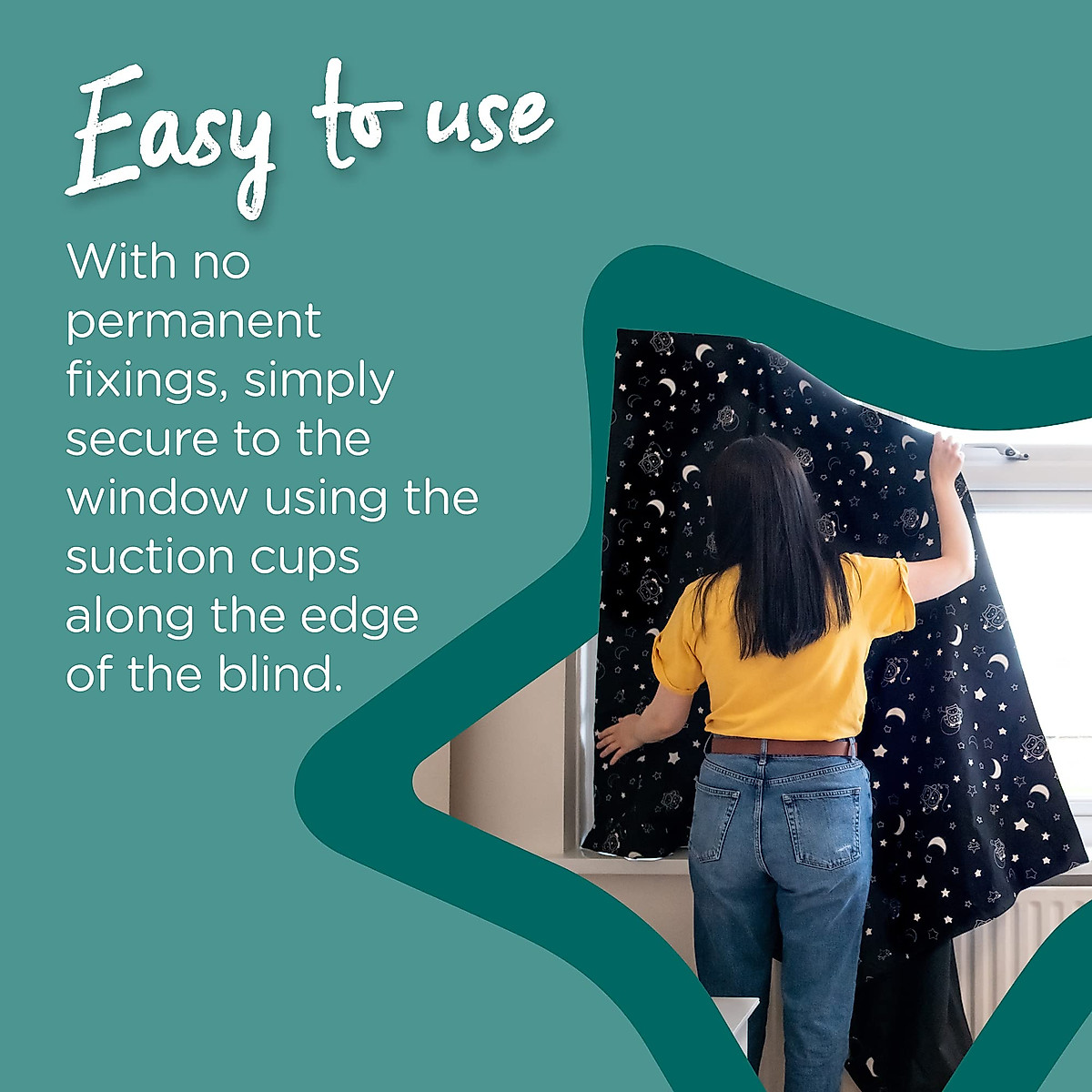 Tommee Tippee Sleeptight Portable Blackout Blind with Suction Cups, Adjustable and Lightweight, Large, 51x78 Inches