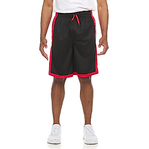 Spalding Mens Guard Performance Basketball Short, Black/Red, S
