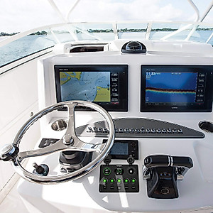 Nilight - 90125E 5 Gang Multi Function Rocker Switch Green Backlit Dual USB Charger + Digital Voltmeter +12V Outlet Pre-Wired Switch Panel with Inline Fuse for RVs Cars Boats Trucks Trailers