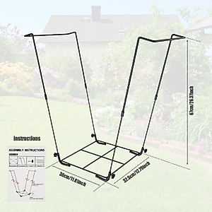 UKQRRTC Outdoor Trash Bag Holder Stand Heavy Duty Metal Garden Garbage Bag Support Frame Multi Use Portable Yard Leaf Bag Stand Easy to Assemble Trash Bag Holder Frame
