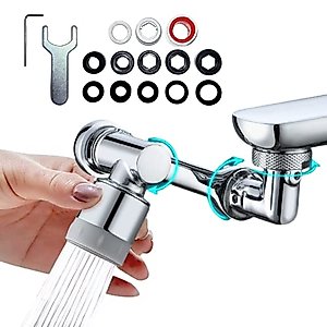 Rotating Faucet Extender,360°+1080°Swivel Robotic Arm Extension Faucet with 2 Water Outlet Modes,Suitable for Bathroom Sink Spray Accessories, Used for Facial,Rye,Hair and Mouthwash Portable Cleaning