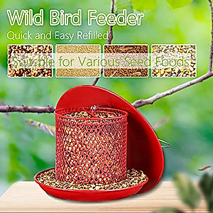 Metal Bird Feeders Cardinal Bird Feeder Retractable Birdfeeders Outside Hanging Garden Yard Outside Decoration 7 LB