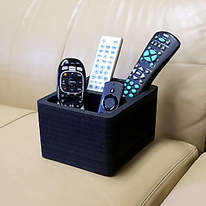 Polar Whale Remote Control Holder Stylish Storage Tray for Sofa Bed Couch Floor Car RV Lounge TV Room Desk or Table Durable Black Foam 2 Compartments 7.5 x 6 Inches