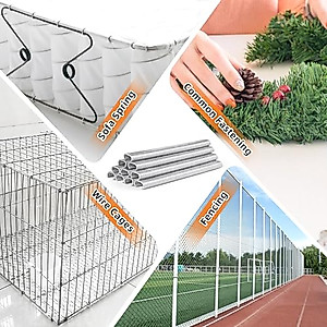 Kamsin 16 Gauge C-Type Hog Ring Staples, 1,000 PCS, Galvanized Steel, 1/2" (12.5mm) Inner Crown, 5/8" (16.9mm) Outside Crown for Pneumatic Hog Ring Gun in Cages Building or Fastening