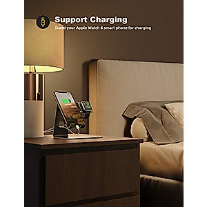 Lamicall Stand for Apple Watch Phone Holder 2 in 1 Desktop Stand Holder Charging Station Dock Compatible with Apple Watch SE Series 8/7/6/5/4/3/2 Ultra [Charging Cable Not Include]