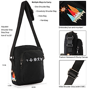 Togood Cell Phone Wallet Canvas Pocket Purse Small Crossbody Bags for women/men (Black)