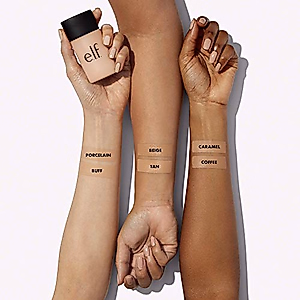 e.l.f, Acne Fighting Foundation, Full Coverage, Lightweight, Evens Skin Tone, Reduces Redness, Fights Blemishes, Caramel, 6 Shades, SPF 25, Infused with Salicylic Acid and Tea Tree, 1.21 Fl Oz