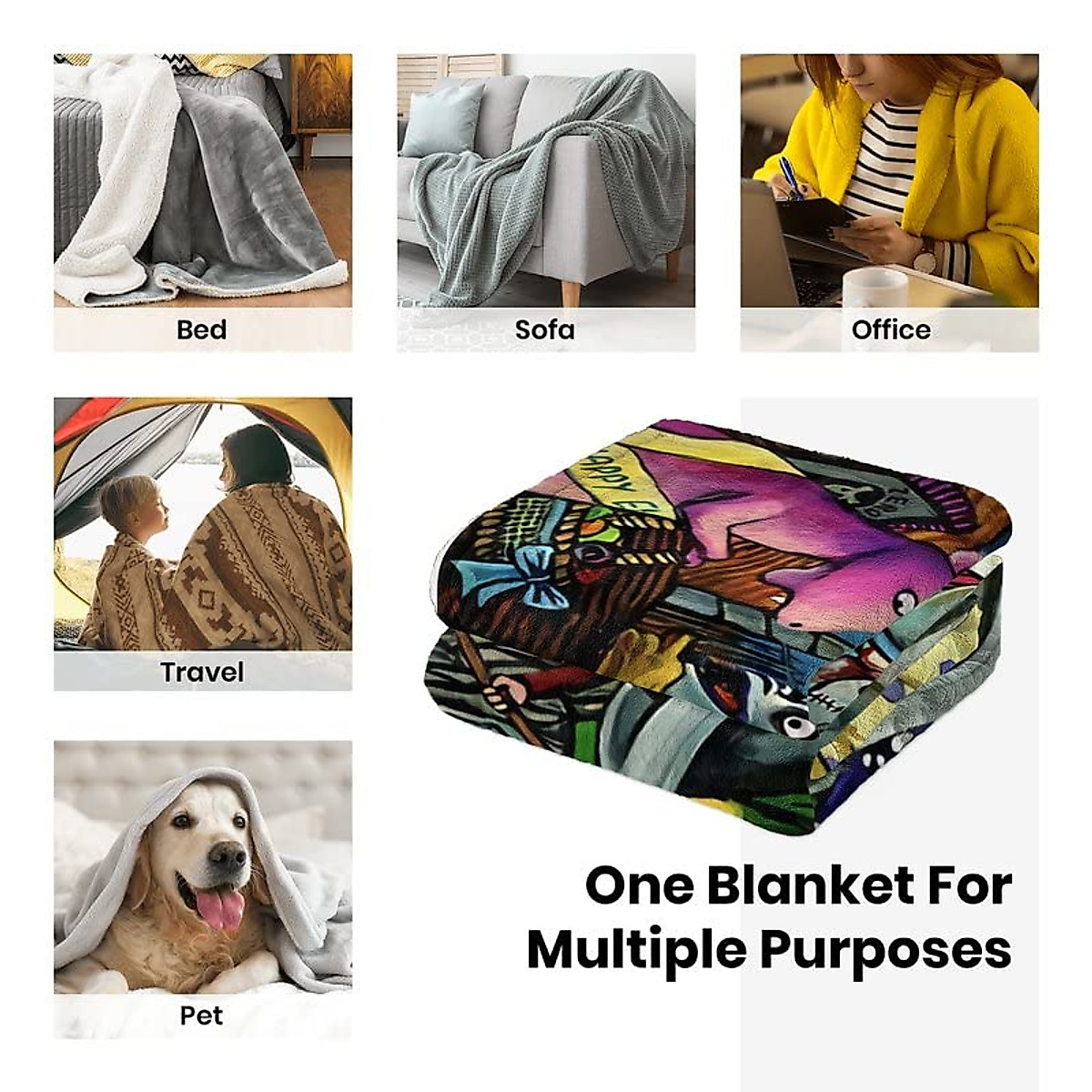 ERDONE Before Christmas Blanket Christmas Throw Blanket for Sofa Home Decor 50x60 Inches