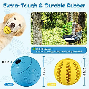 HIPPIH Dog Puzzle Toys 2 Pack, Interactive Dog Toys for Large Dogs & Small Dogs, Puppy Toys for Treat Dispensing, Durable Dog Balls for Teeth Cleaning/IQ Training, Dog Enrichment Toys for Chewing