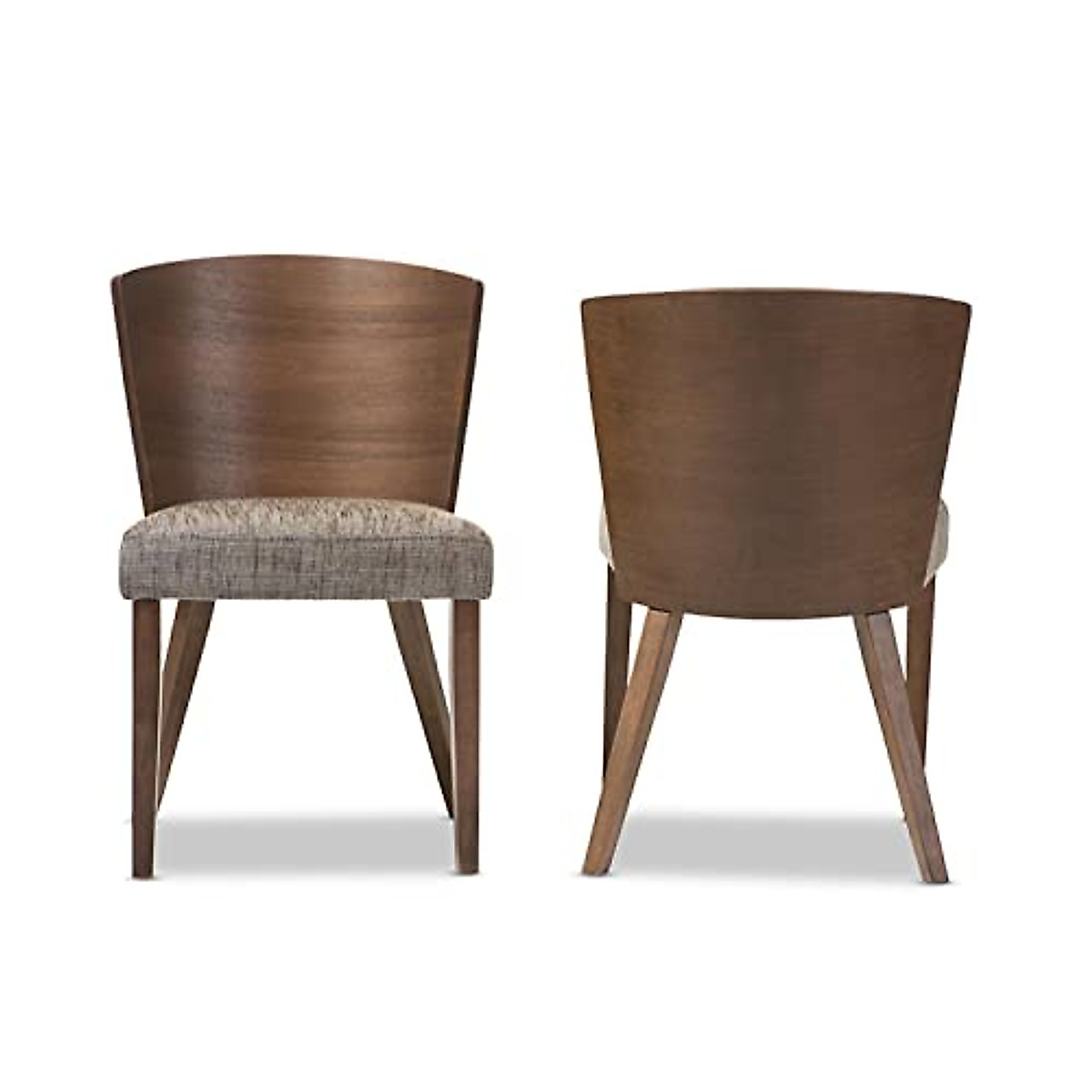 Baxton Studio Sparrow Wood Modern Dining Chair, Brown, Set of 2, 20.62L x 22W x 31.25H