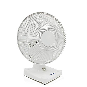 Uninex EK800FNSKU Patented Oval Oscillating Up and Down Table Fan, 2-Speed, Compact, ETL Listed, 8-Inch, No Logo, White
