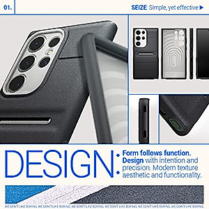 Caseology Athlex for Samsung Galaxy S23 Ultra Case 5G, [Integrated Grip] with Military Grade Drop Tested (2023) - Active Black