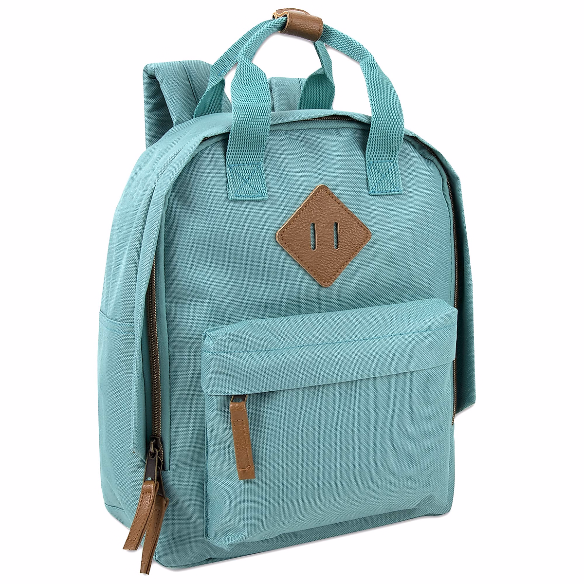 Madison & Dakota Canvas Mini Backpack for Everyday & Day Pack Rucksack in Solid Color Blocks, Green, Unisex