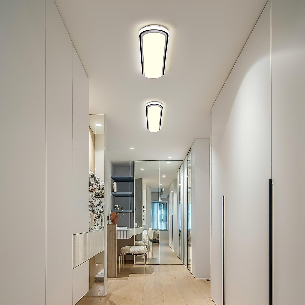 Naroume Modern LED Ceiling Light,32.7" Flush Mount Ceiling Lamp,70W Dimmable Metal Ceiling Chandelier Lighting Fixture for Living Room Bedroom Dining Room Office Hallway Aisle