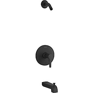 KOHLER K-TLS97074-4-BL Pitch Bath and Shower Trim Set, Matte Black