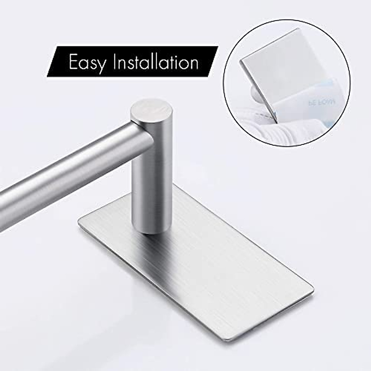KES Adhesive Towel Bar 30-Inch Bathroom No Drill Towel Holder Sticky on Towel Rack Easy Install SUS304 Stainless Steel Rustproof Brushed Finish, A7000S75B-2