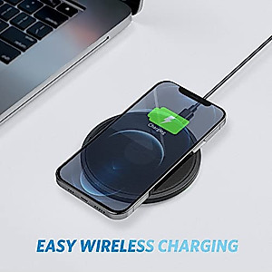 EarFun 15W Wireless Charger, Qi-Certified 15W Max Fast Wireless Charging Pad Compatible with iPhone 13/13 mini/13Pro Max/12/11 Pro Max, Samsung Galaxy S10/S10E/Note 10, AirPods Pro (No AC Adapter)