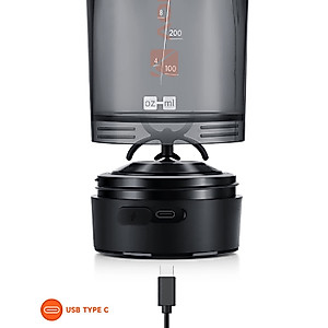 VOLTRX Shaker Bottle, Gallium USB C Rechargeable Electric Protein Shake Mixer, Shaker Cups for Protein Shakes and Meal Replacement Shakes, BPA Free, Made with Tritan, 24oz