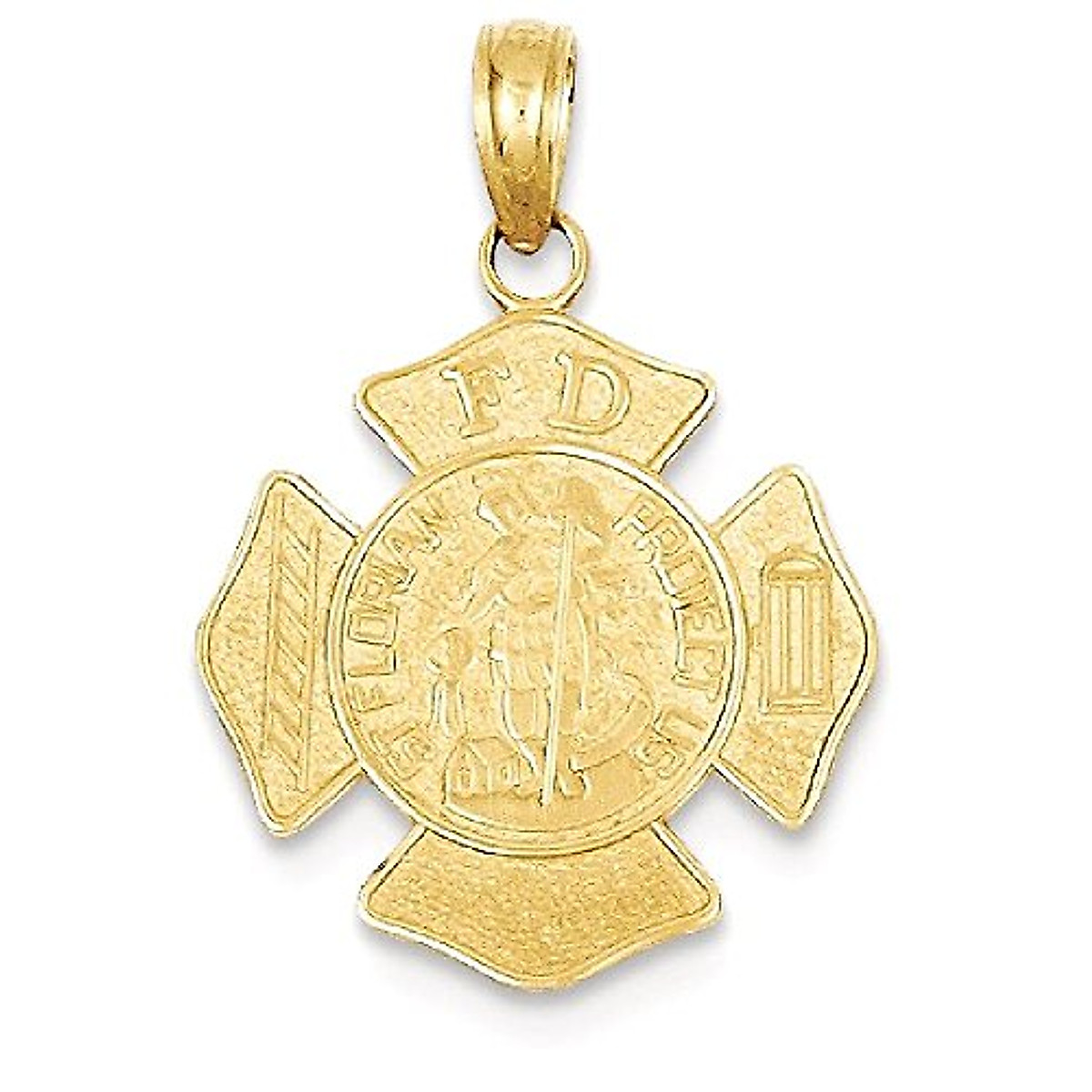 IceCarats 14K Yellow Gold Small Saint Florian Necklace Charm Pendant 23.7mm x 15.5mm Only