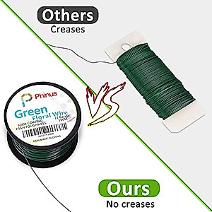 Floral Wire, 110 Yards 22 Gauge Green Florist Wire, Flexible Green Wire Paddle Wire for Crafts, Christmas Wreaths Tree, Garland and Floral Flower Arrangements