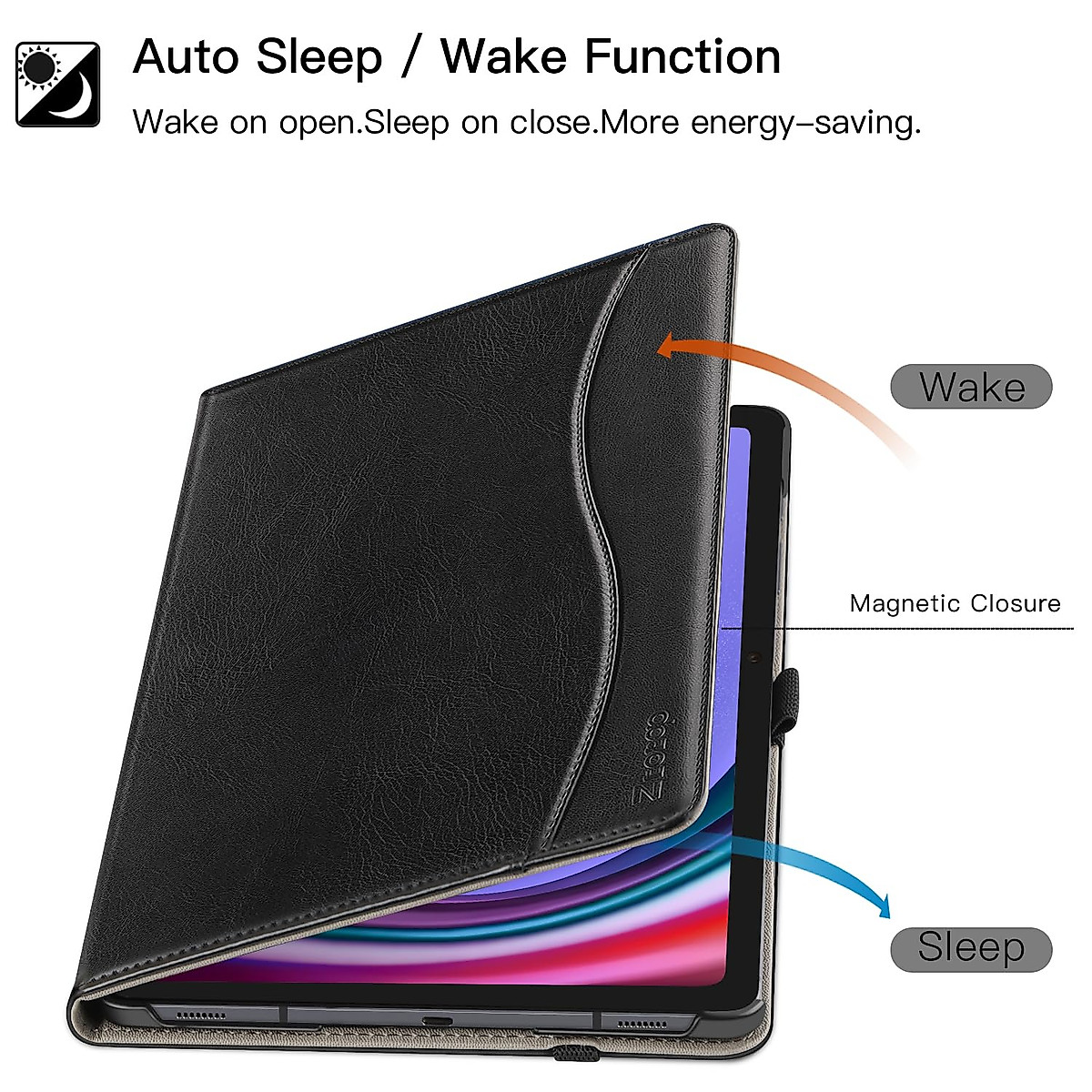 ZtotopCases for Samsung Galaxy Tab S10 Ultra 2024/S9 Ultra 2023/S8 Ultra 2022 Case,14.6" Premium PU Leather Cover with S Pen Holder,Pocket/Multi-Angles for Tablet S10 /S9/S8 Ultra Tablet, Black