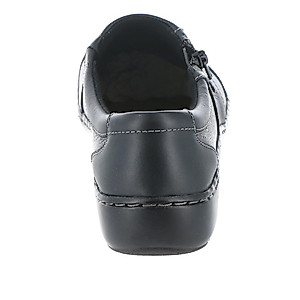 Clarks womens Cora Giny Loafer Flat, Black Tumbled/Smooth Leather, 8 US