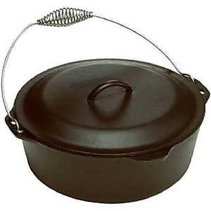 Cast Iron 12" / 8 Quart Seasoned Camp Dutch Oven - Pre-Seasoned Cast Iron Pot with Lid for Cooking and Baking Outdoor, Indoor, Camping - Dutch Ovens