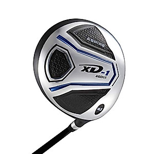 Aspire XD1 Men's Complete Golf Clubs Package Set Includes Titanium Driver, S.S. Fairway, S.S. Hybrid, S.S. 6-PW Irons, Putter, Bag, 3 H/C's Right Hand - Blue - Choose Size! (Regular Size, Right Hand)