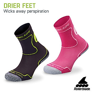 Rollerblade Boys Modern Performance Kids Socks, Inline Skating, Multi Sport, Fuschia and Pink, Fuchsia/Pink, Small US