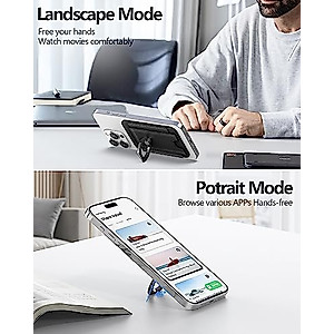 Miroddi Magnetic Wallet for iPhone 12 13 14 15 Accessories Set for Magsafe Credit Card Holder Can Store 3 Cards Back of Leather Phone Wallet with Ring Grip Black