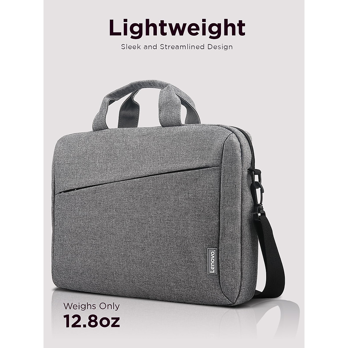 Lenovo Laptop Carrying Case T210, fits for 15.6-Inch Laptop and Tablet, Sleek Design, Durable and Water-Repellent Fabric, Business Casual or School, GX40Q17231 - Grey